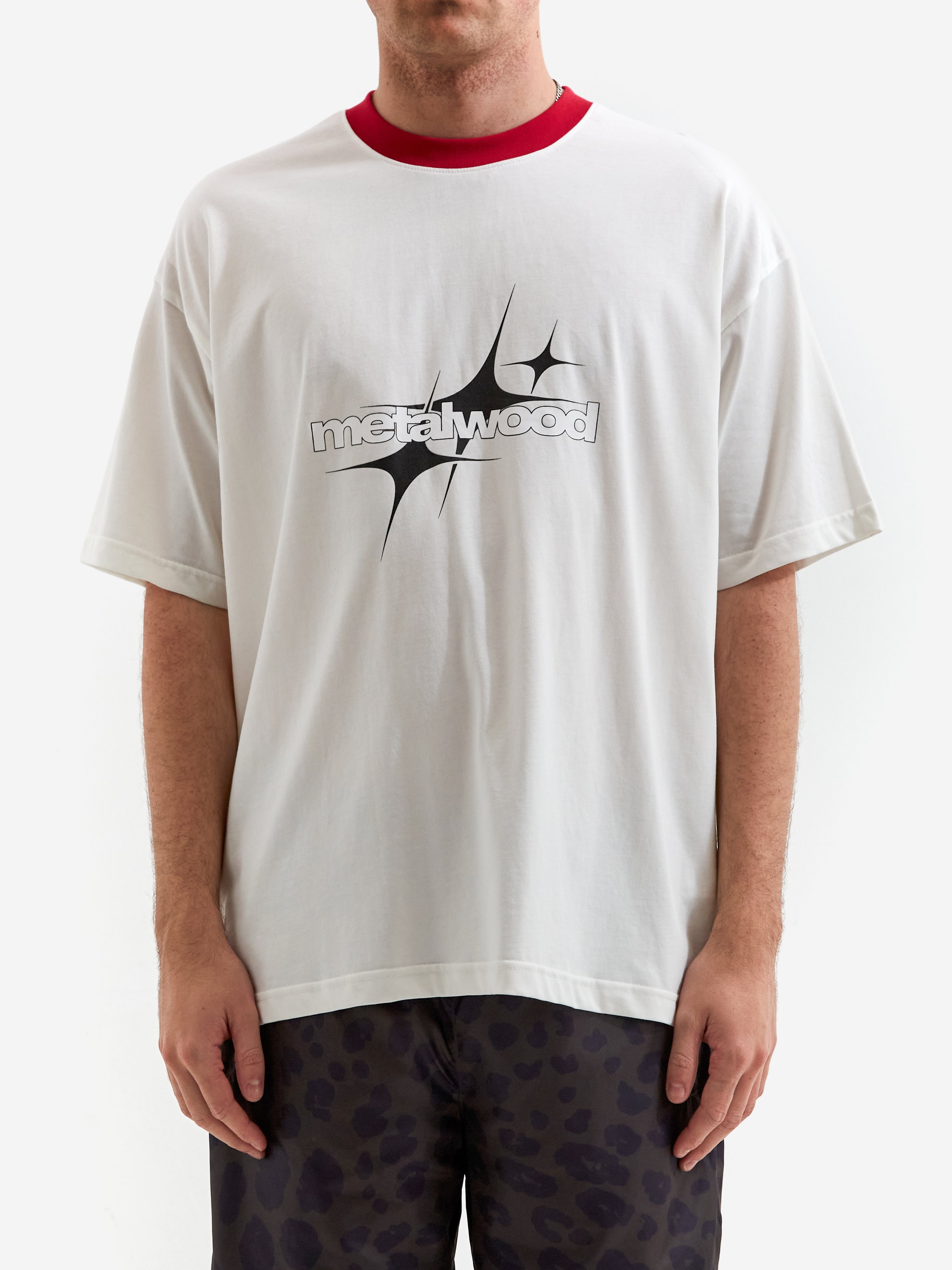 metalwood Twinkle Oversized T-Shirt - White & Tomato – Goodhood