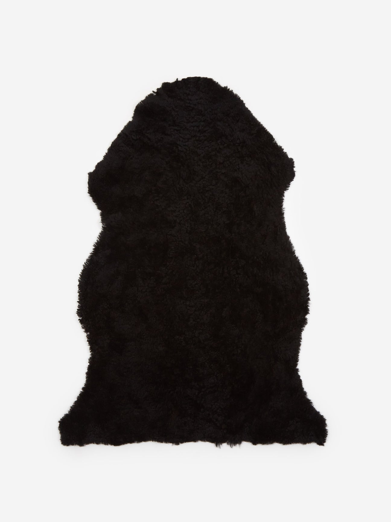 Natures Collection Short Curly Wool Sheepskin Rug - Black – Goodhood