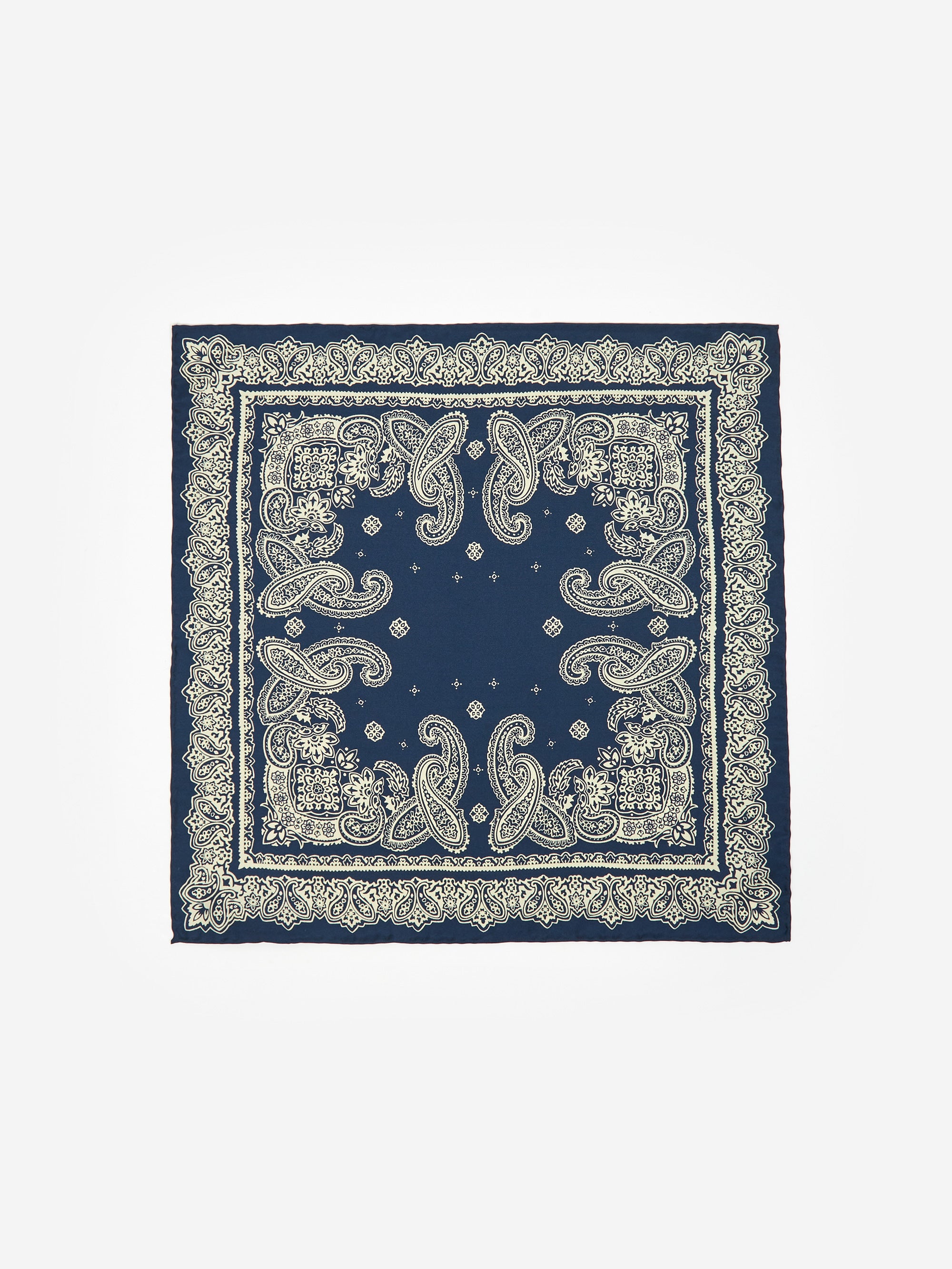 Beams Plus Pocket Chief Silk Bandana - Navy – Goodhood