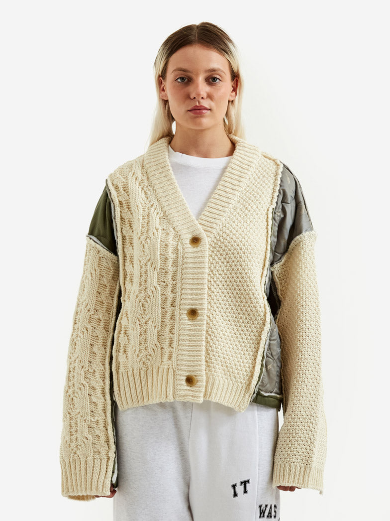 Stand Alone Cable Mixed Knit Cardigan - Multi – Goodhood