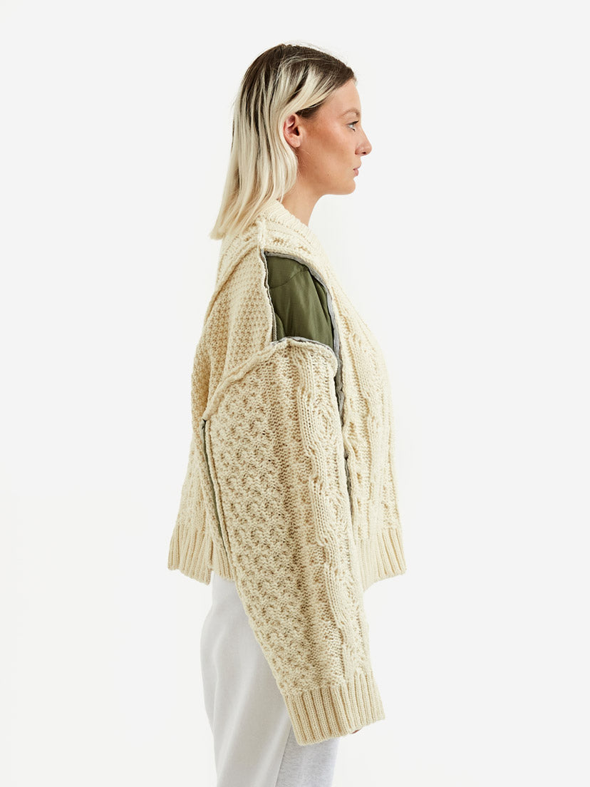 Stand Alone Cable Mixed Knit Cardigan - Multi – Goodhood