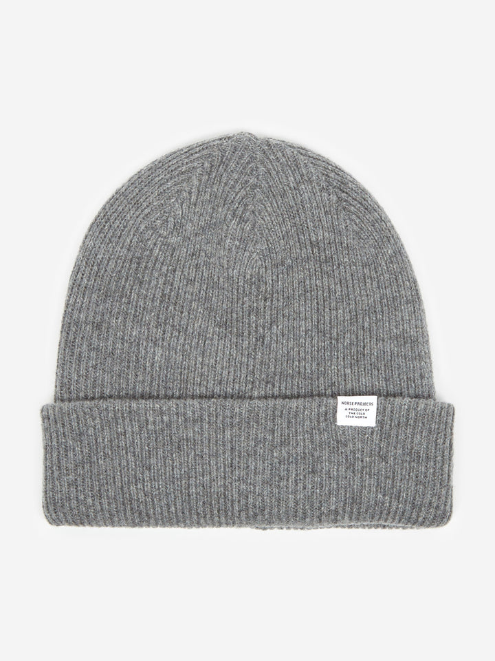 Norse Projects Merino Lambswool Beanie - Grey Melange – Goodhood