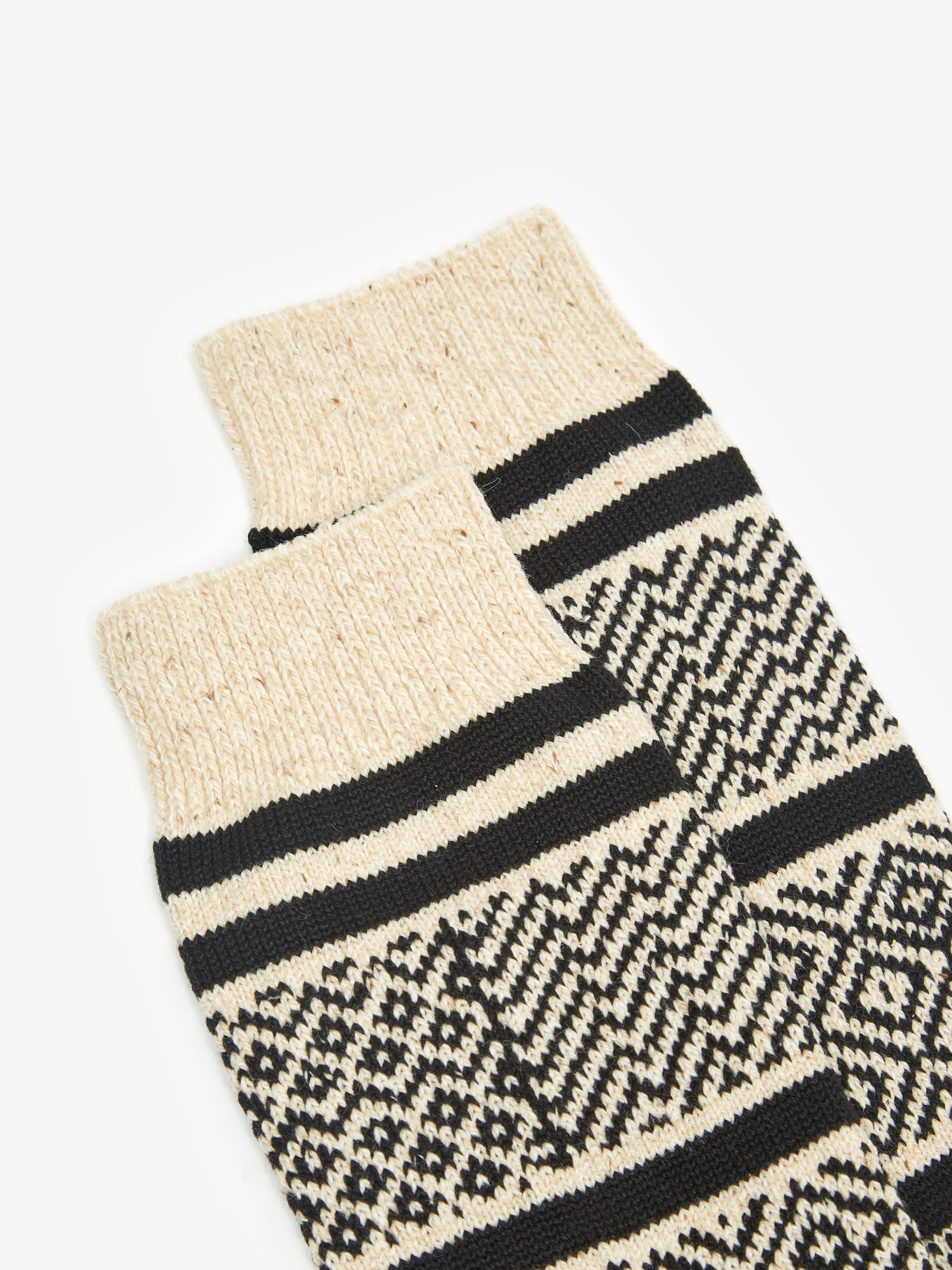 RoToTo R1337 Crew Sock W - Ivory/Black – Goodhood