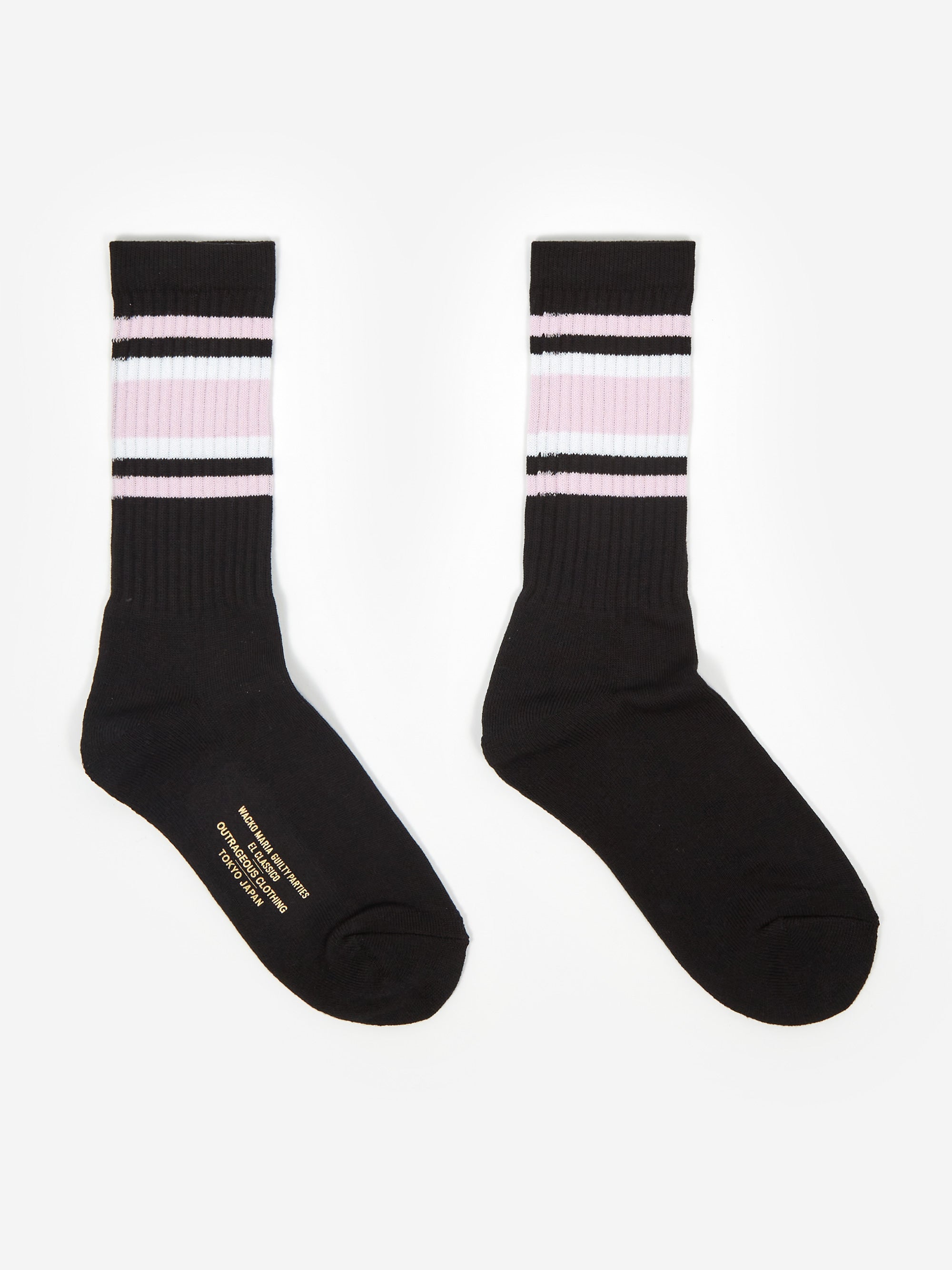 Wacko Maria Skater Socks (Type-1) - Black/Pink – Goodhood
