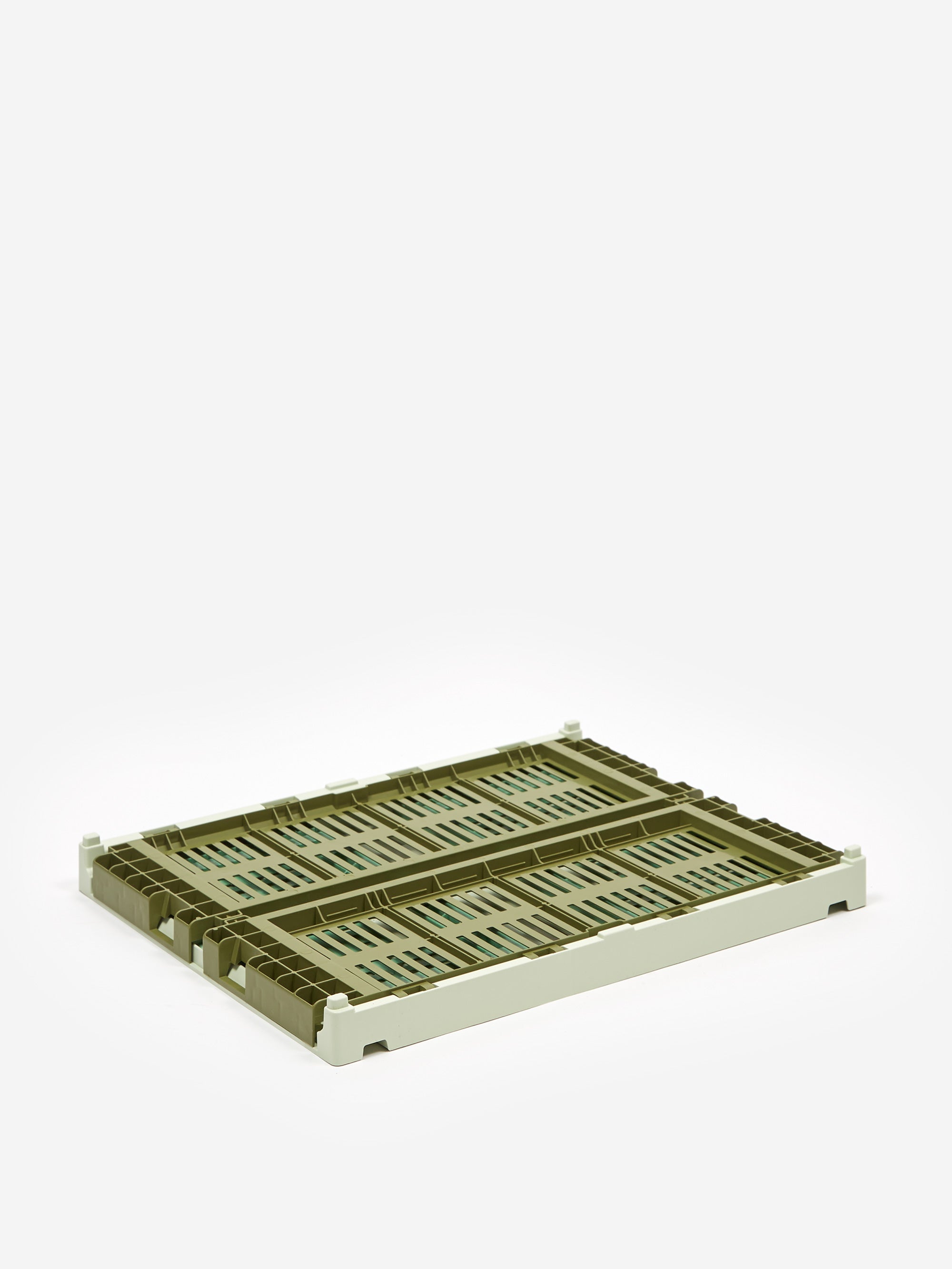 HAY Recycled Colour Crate Mix - Medium - Olive/Dark Mint – Goodhood
