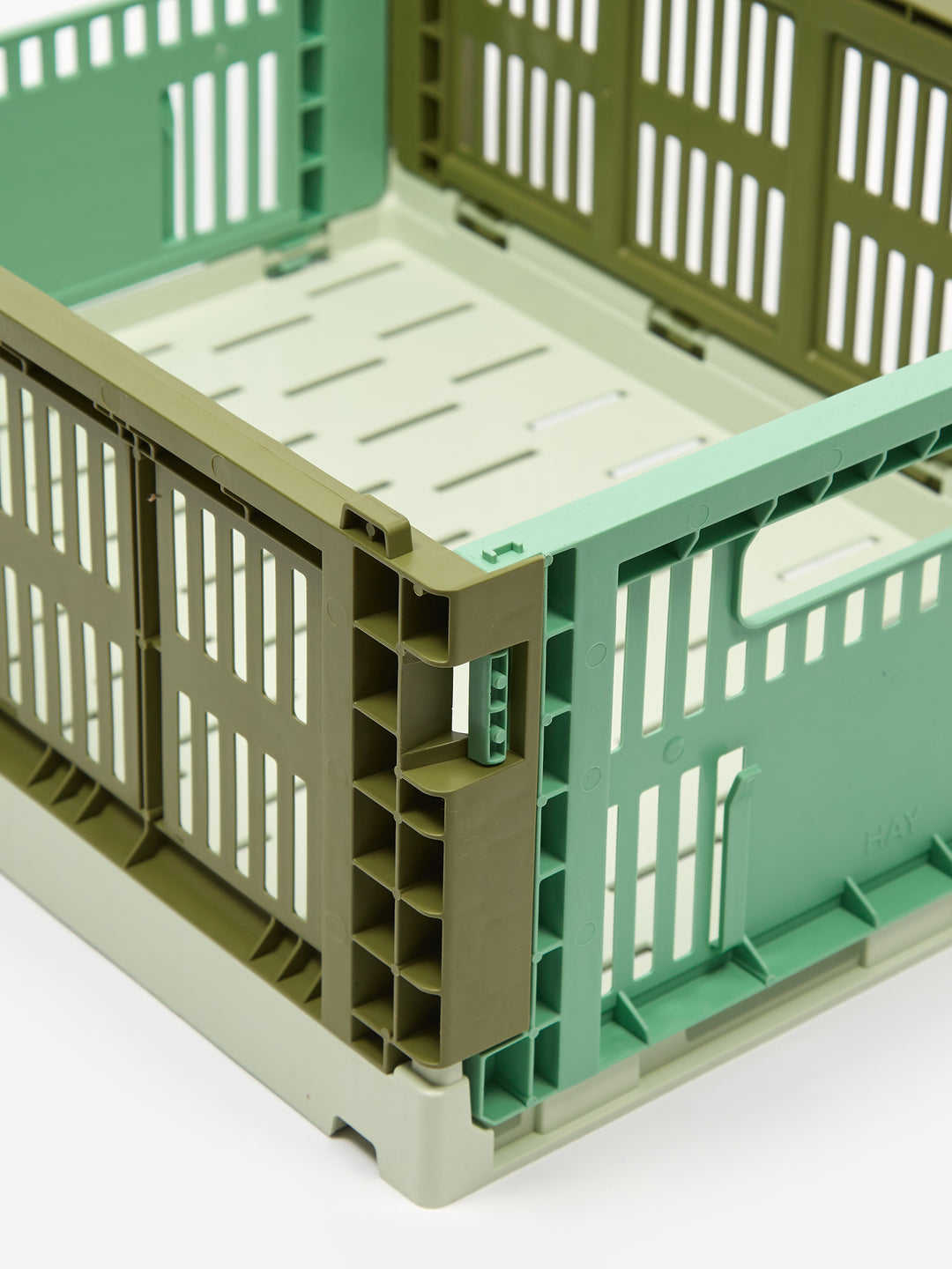 HAY Recycled Colour Crate Mix - Medium - Olive/Dark Mint – Goodhood