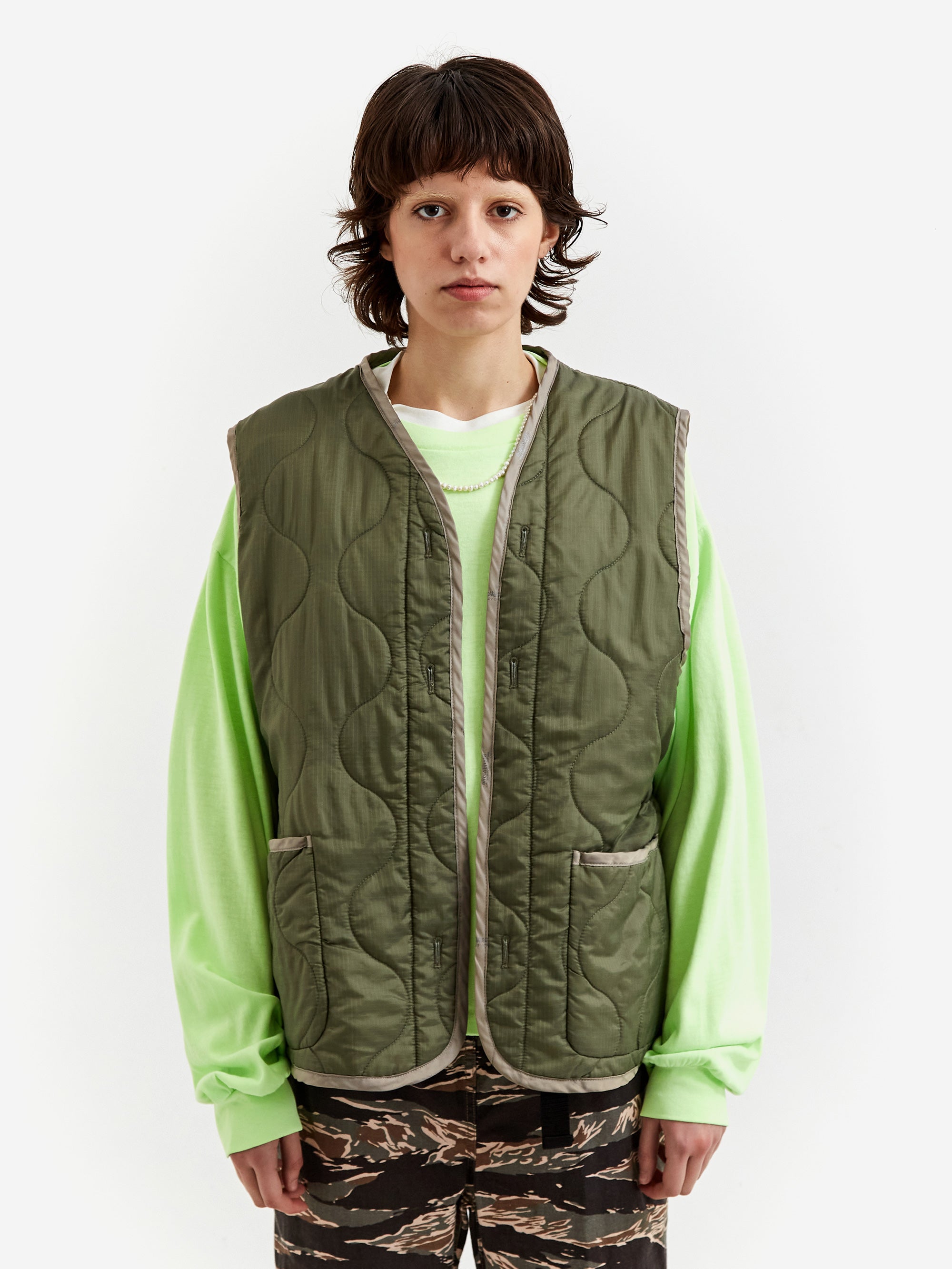 Stand Alone Ripstop Quilted Vest - Khaki – Goodhood