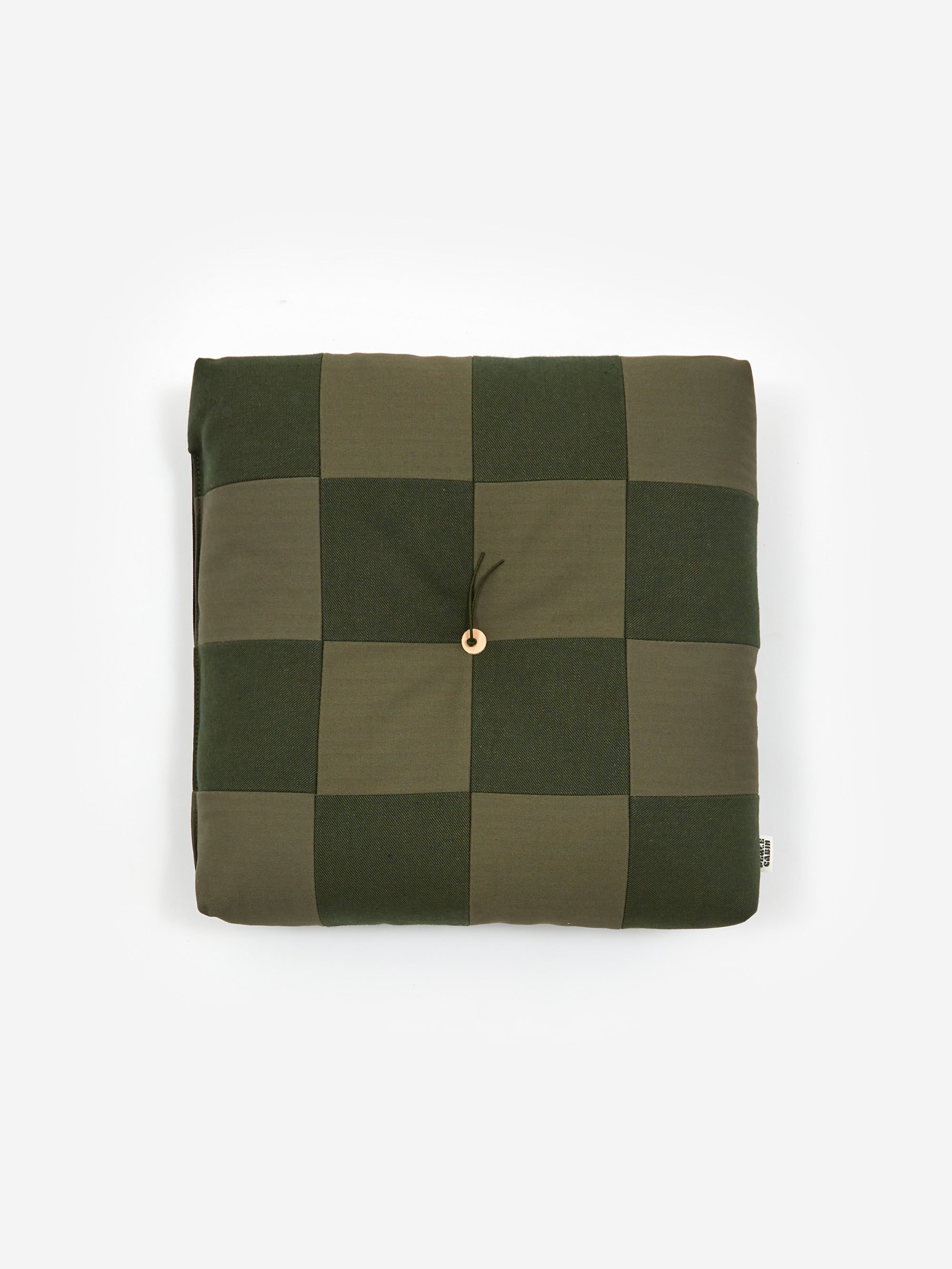 Peace Cabin Checkerboard Floor Cushion - Olive – Goodhood