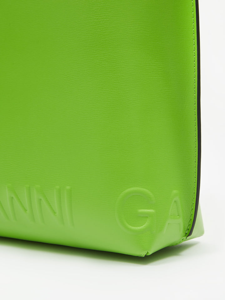 Ganni Leather Banner Tote Bag - Flash Green – Goodhood