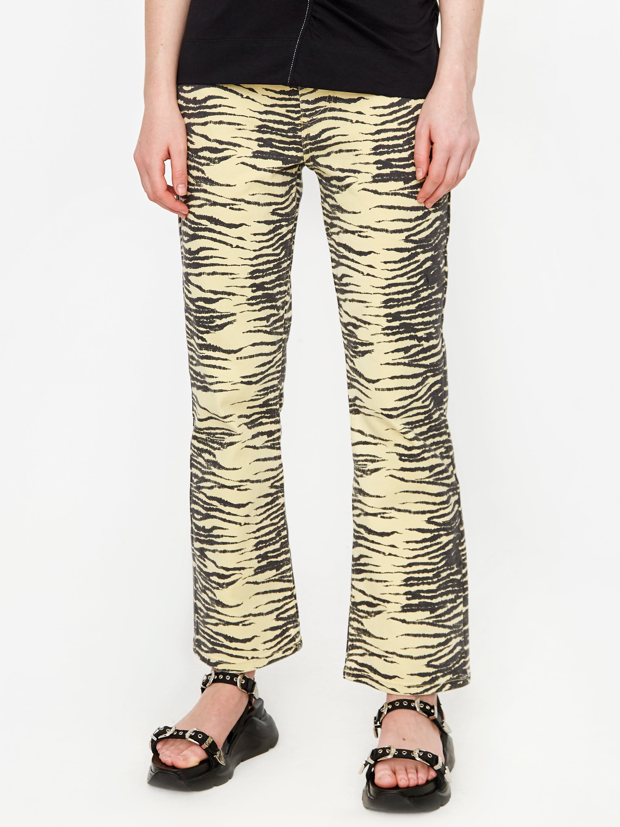 Ganni Print Denim Jean - Pale Banana | Goodhood