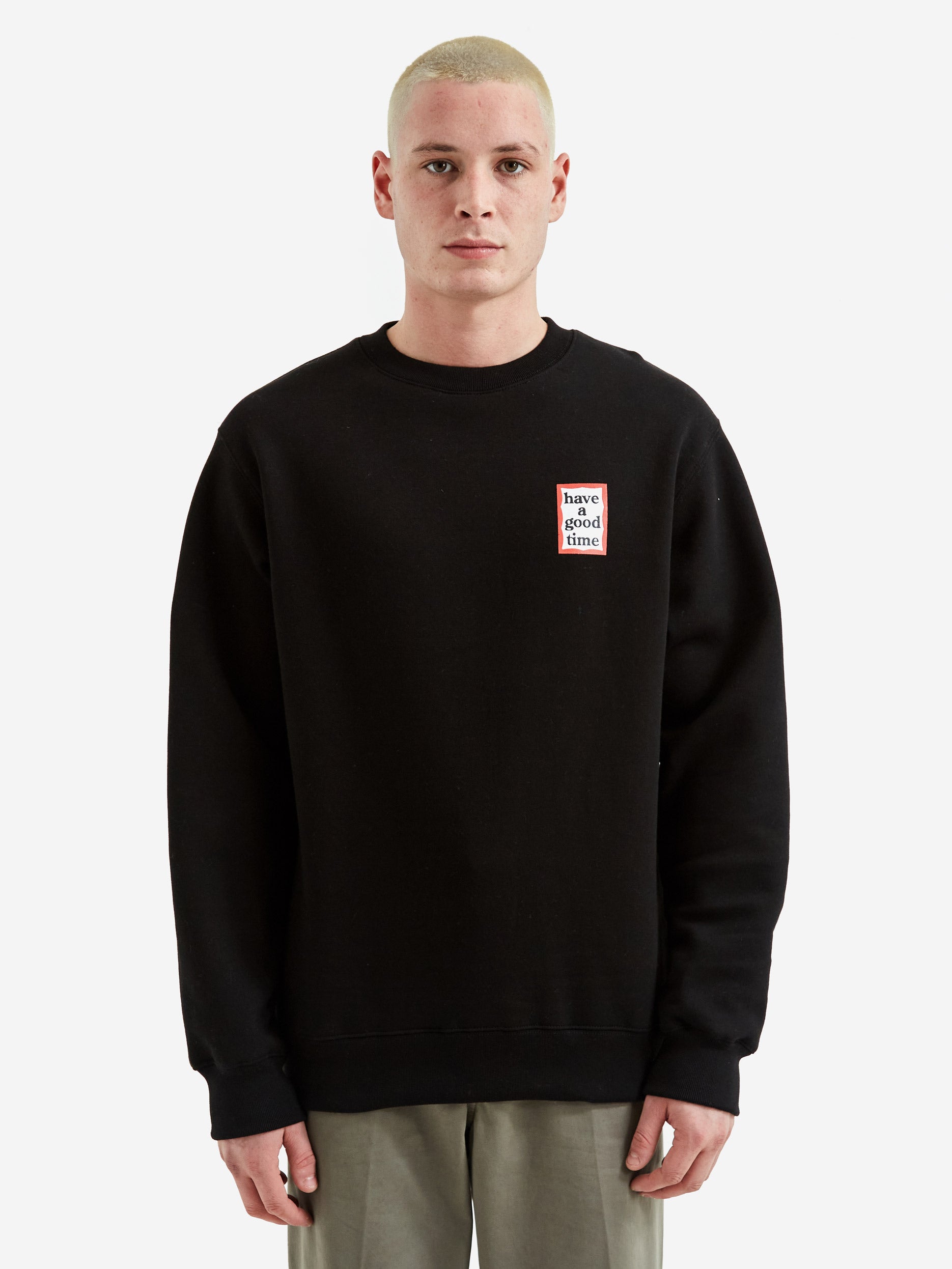 Have A Good Time Mini Frame Crewneck Sweatshirt - Black – Goodhood