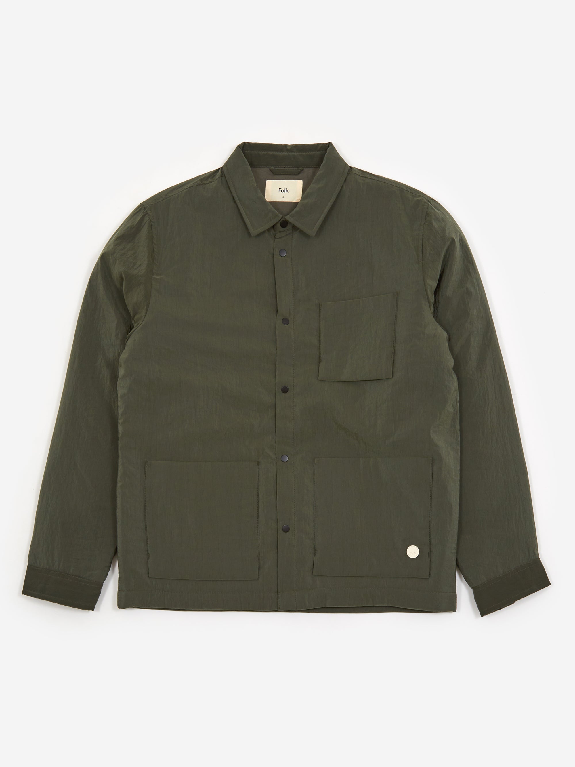 Folk Wadded Assembly Jacket - Olive Nylon Texture – Goodhood