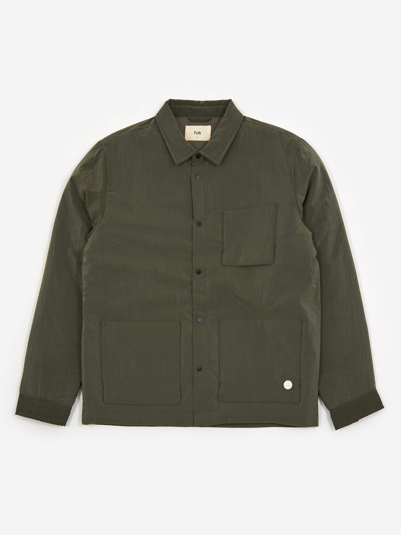 Folk Wadded Assembly Jacket - Olive Nylon Texture – Goodhood
