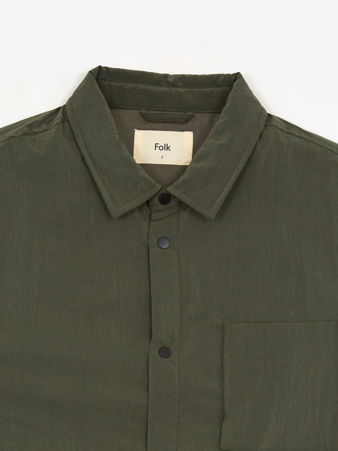 Folk Wadded Assembly Jacket - Olive Nylon Texture – Goodhood