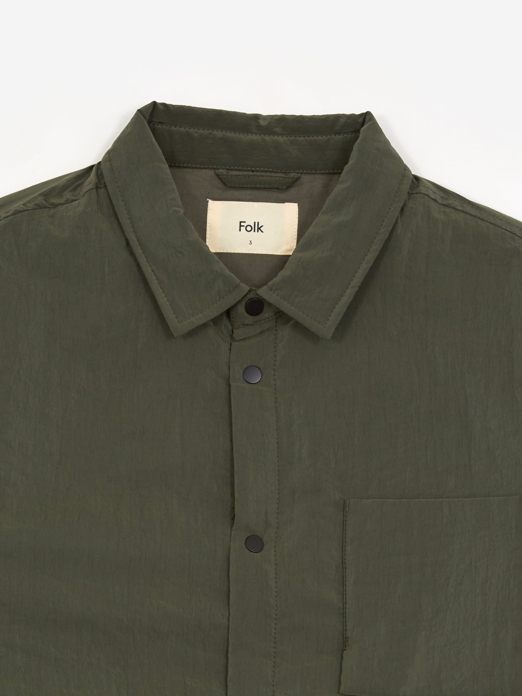 Folk Wadded Assembly Jacket - Olive Nylon Texture – Goodhood