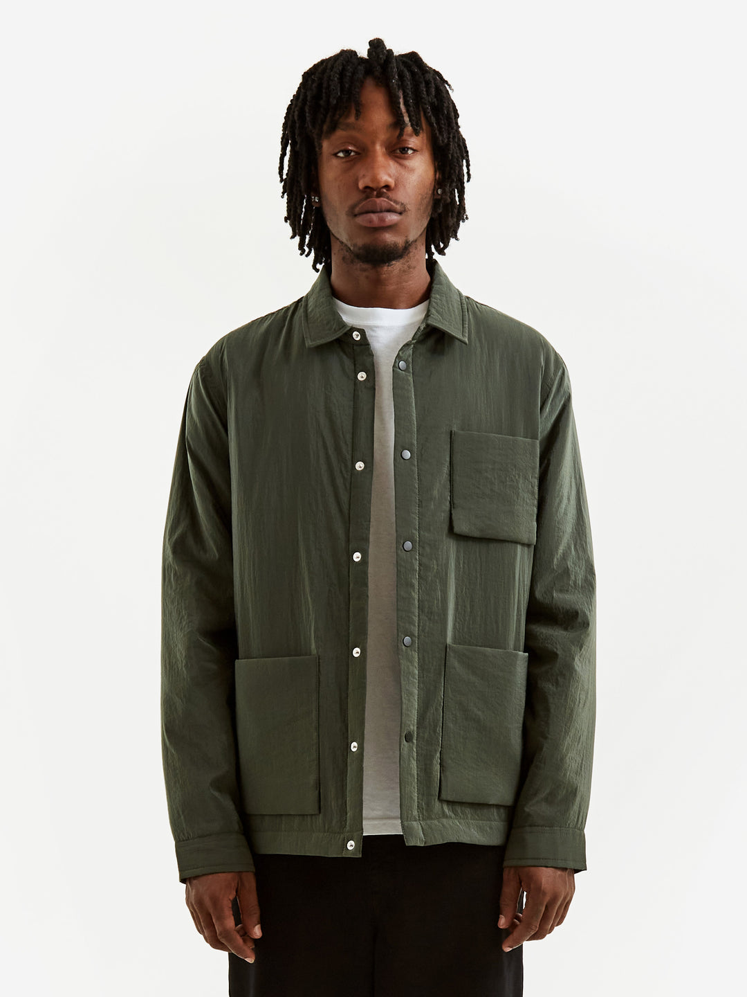 Folk Wadded Assembly Jacket - Olive Nylon Texture – Goodhood