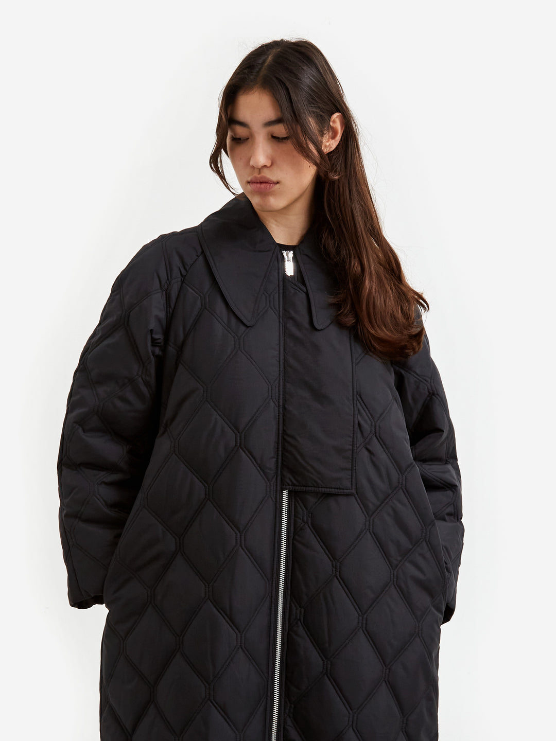 Ganni Ripstop Quilt Coat - Black – Goodhood