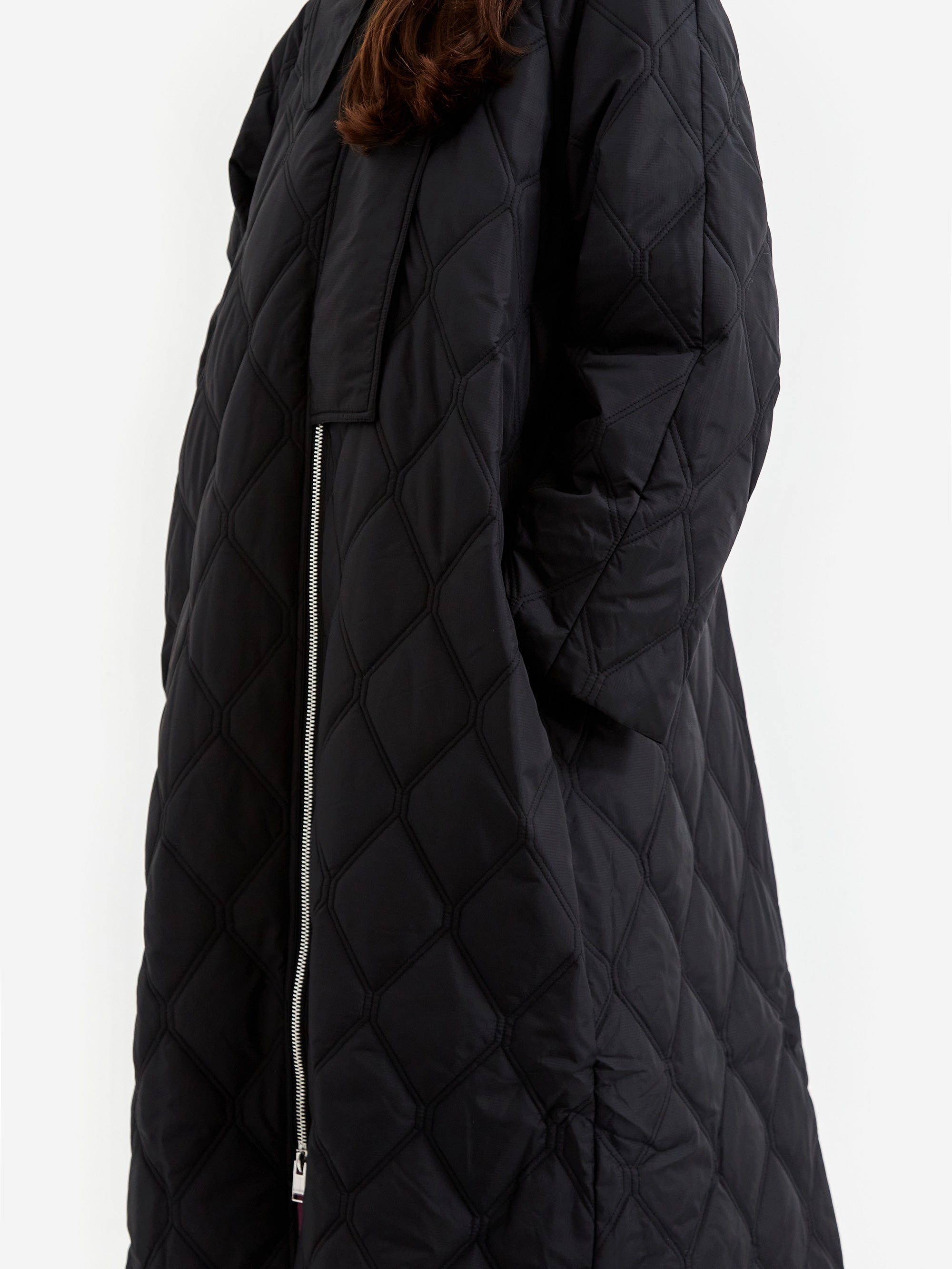 Ganni Ripstop Quilt Coat - Black – Goodhood