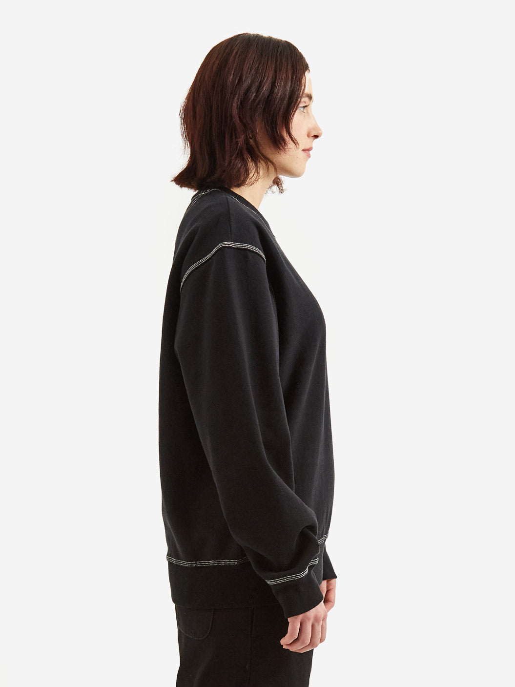 Stussy Contrast Stitch Label Crew - Black – Goodhood