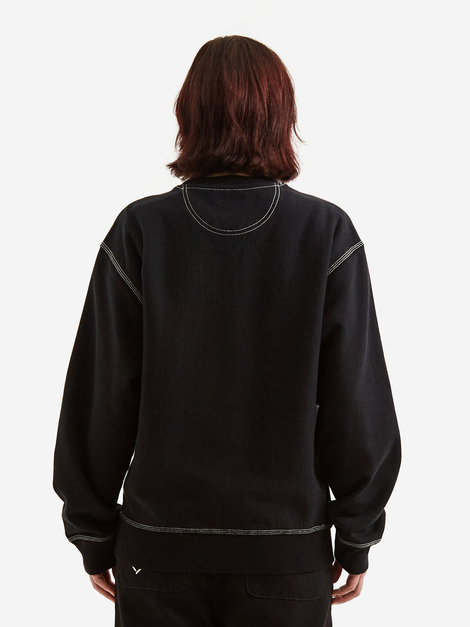 Stussy Contrast Stitch Label Crew - Black – Goodhood