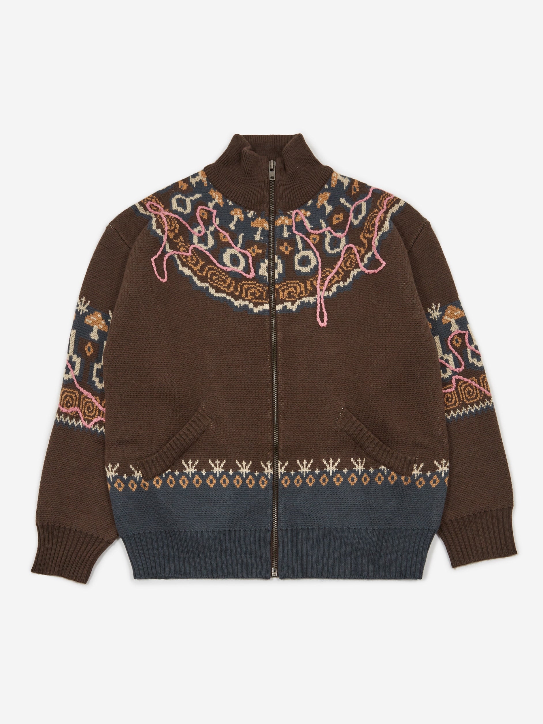 PAM Perks And Mini Mirage Fairisle Zip Thru Knit - Java – Goodhood