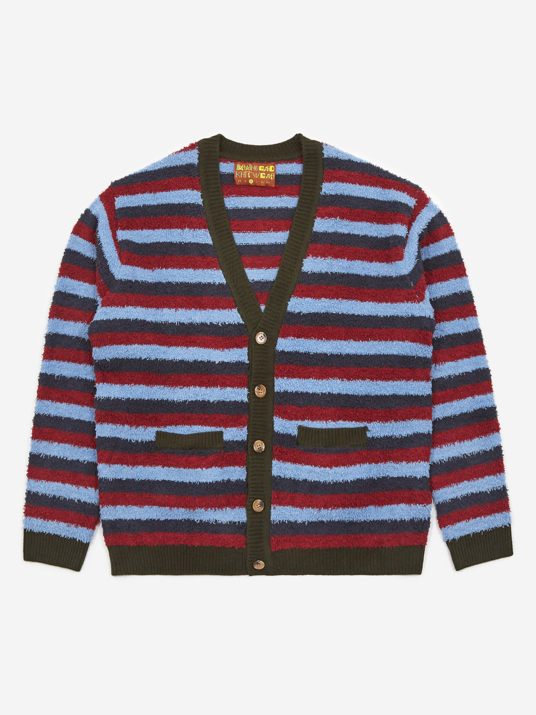 Brain Dead Teddy Fur Striped Cardigan - Blue Multi – Goodhood