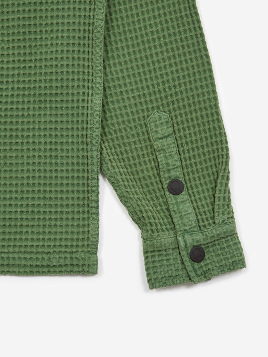 Brain Dead Waffle Snap Front Shirt - Moss – Goodhood