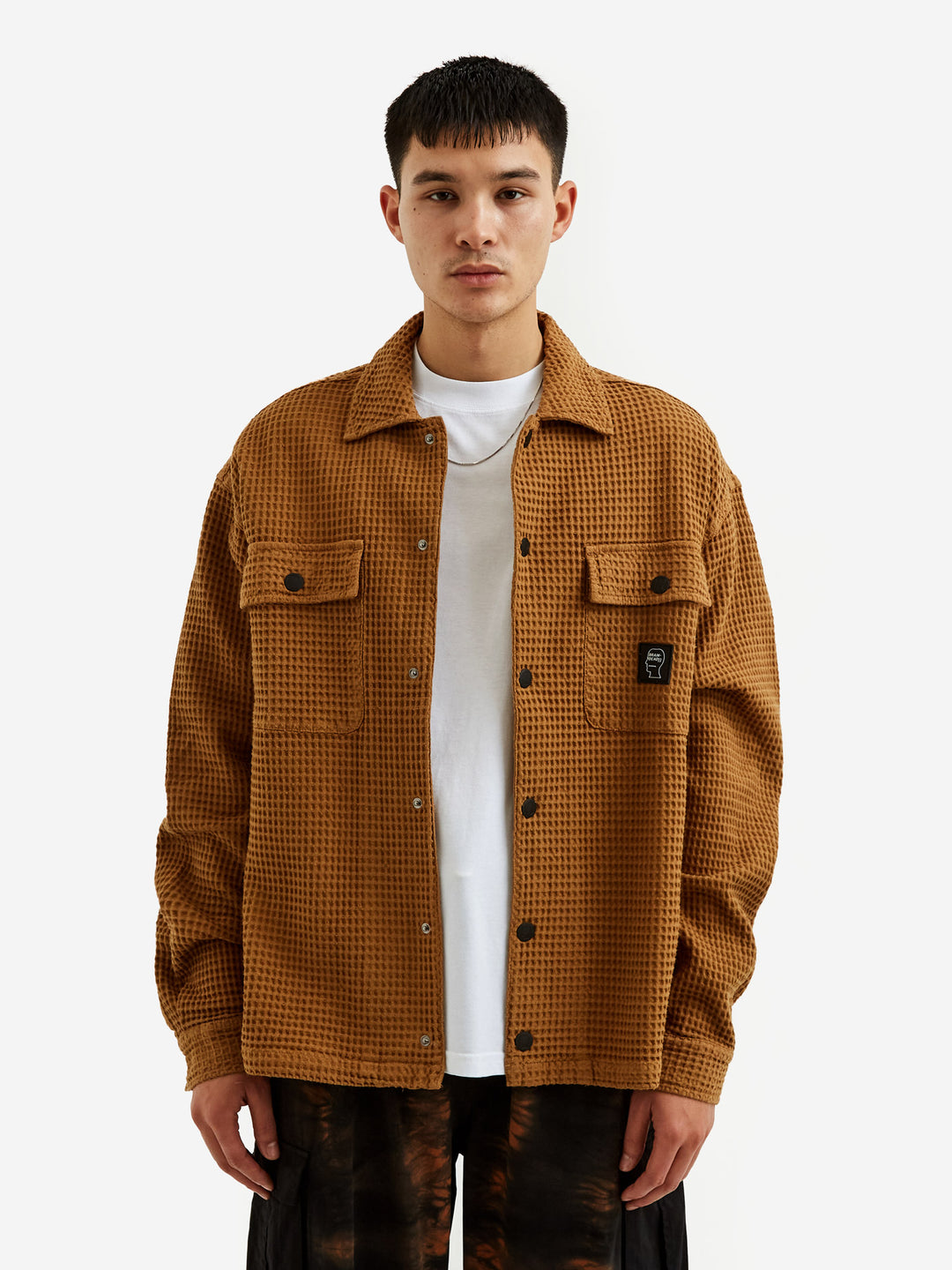 Brain Dead Waffle Snap Front Shirt - Light Brown – Goodhood