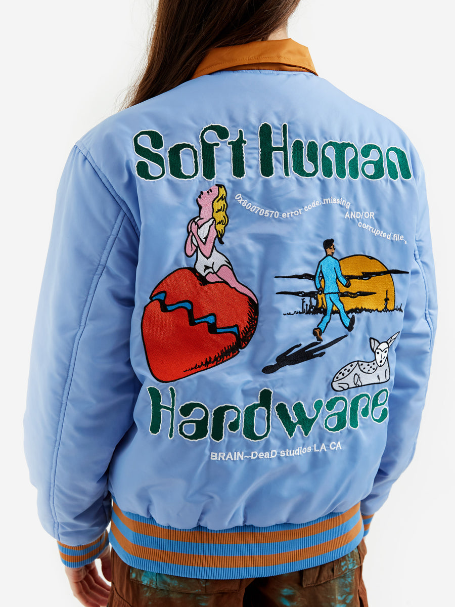 Brain Dead Human Hardware Satin Jacket - Slate Blue – Goodhood