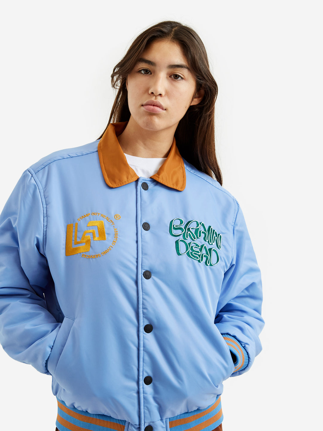 Brain Dead Human Hardware Satin Jacket - Slate Blue – Goodhood