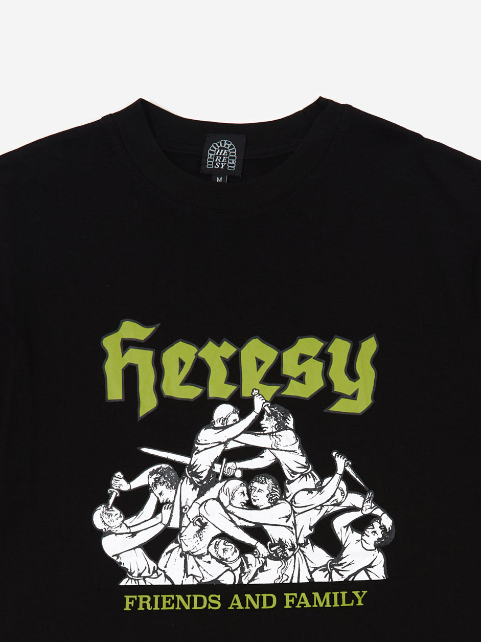 Heresy Friends & Family T-Shirt - Black – Goodhood
