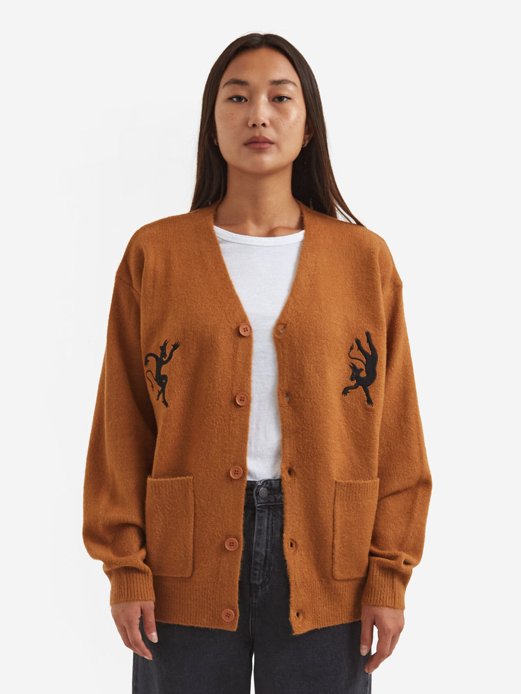 Heresy Trickster Cardigan W - Rust – Goodhood
