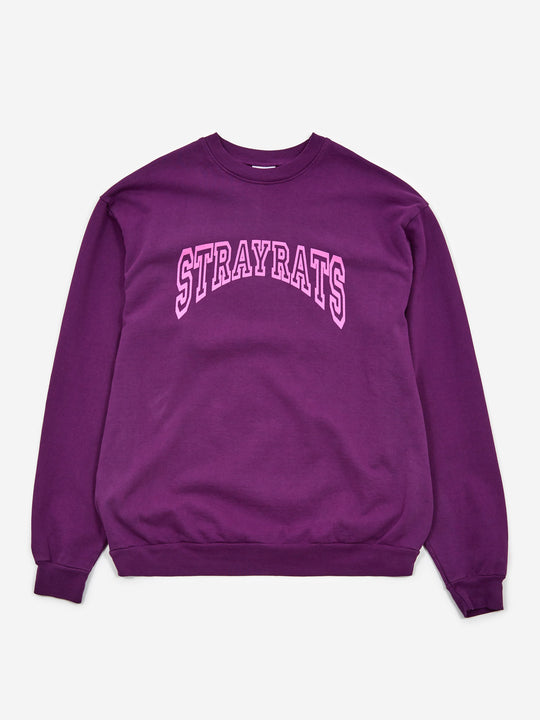 Stray Rats Arch Logo Crew Neck - Purple – Goodhood