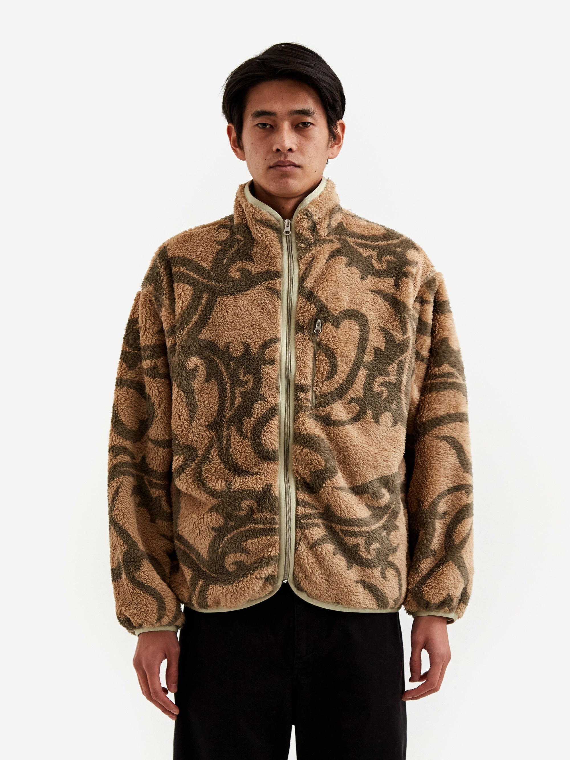 Flagstuff Tribal Camo Fleece Jacket - Beige – Goodhood
