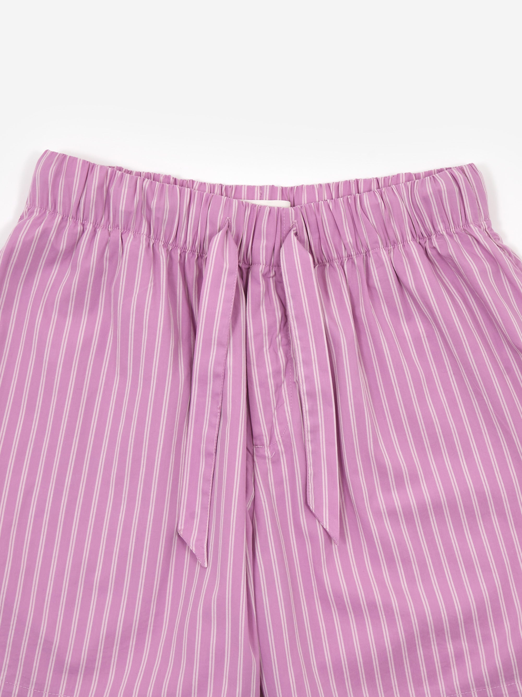 TEKLA Cotton Poplin Pyjama Short - Purple Pink Stripes – Goodhood