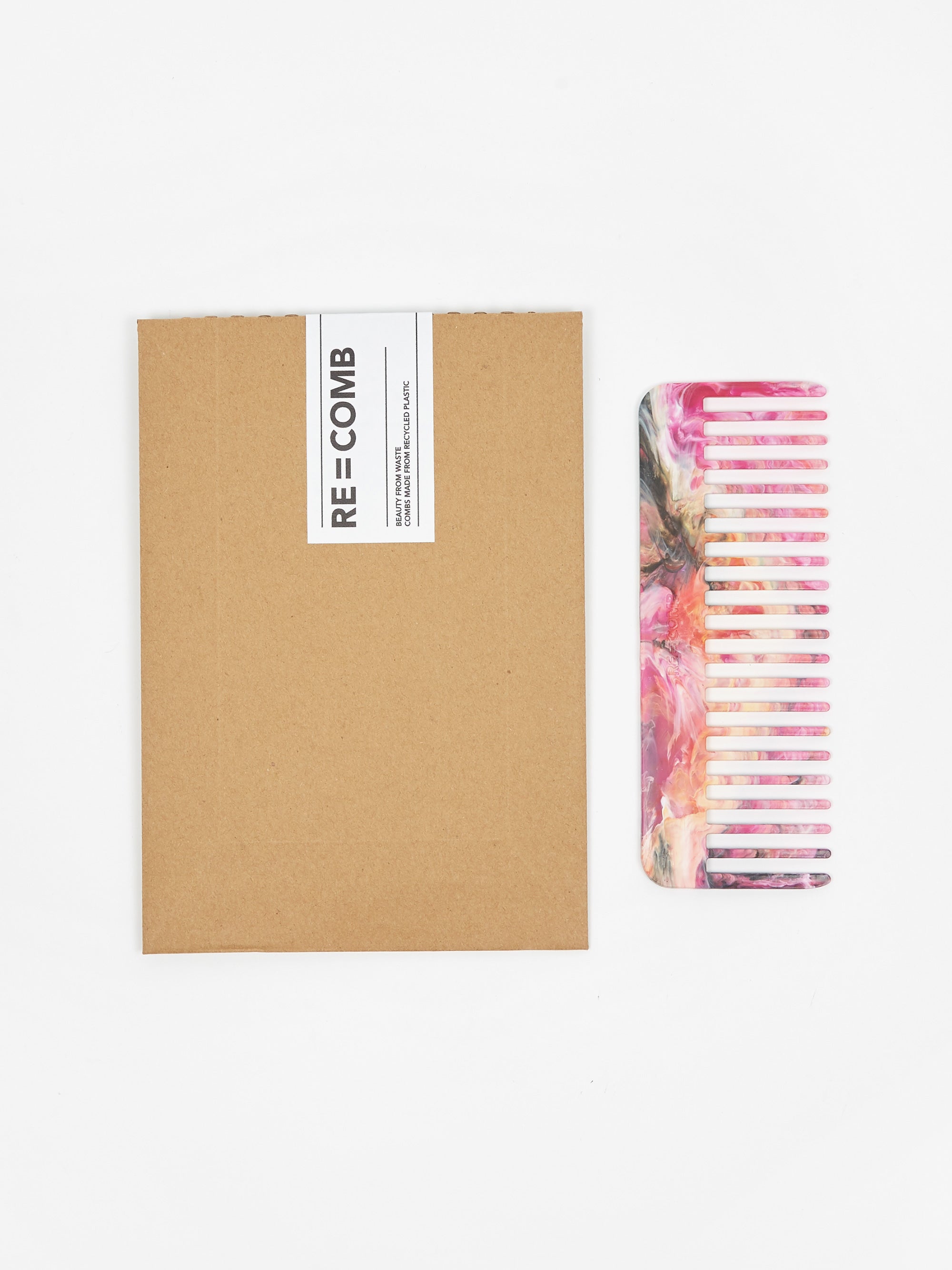 RE=COMB Recycled Plastic Hair Comb - Marbled Warm | Goodhood
