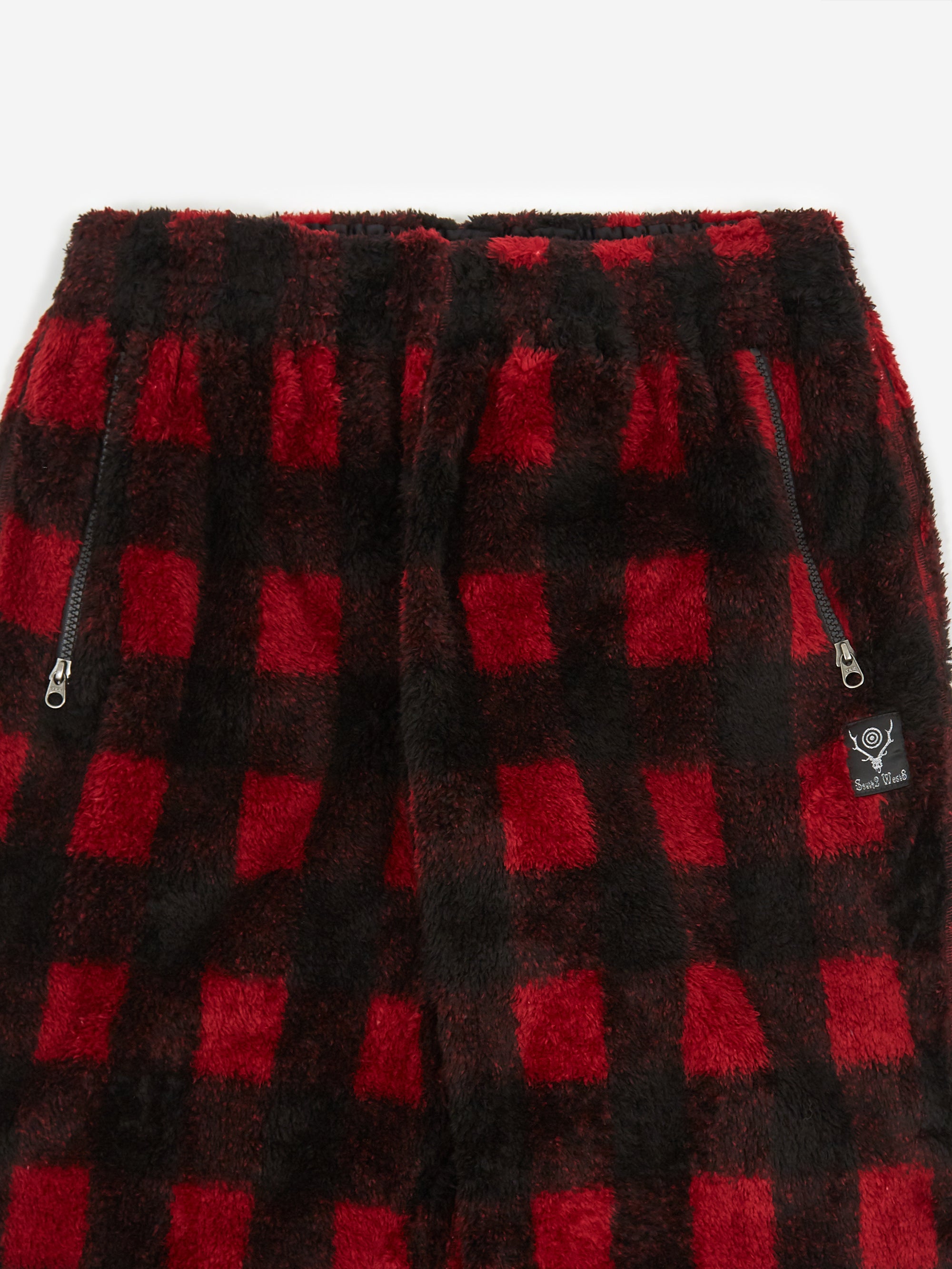 South2 West8 Faux Boa Buffalo Plaid String Pant - Red – Goodhood