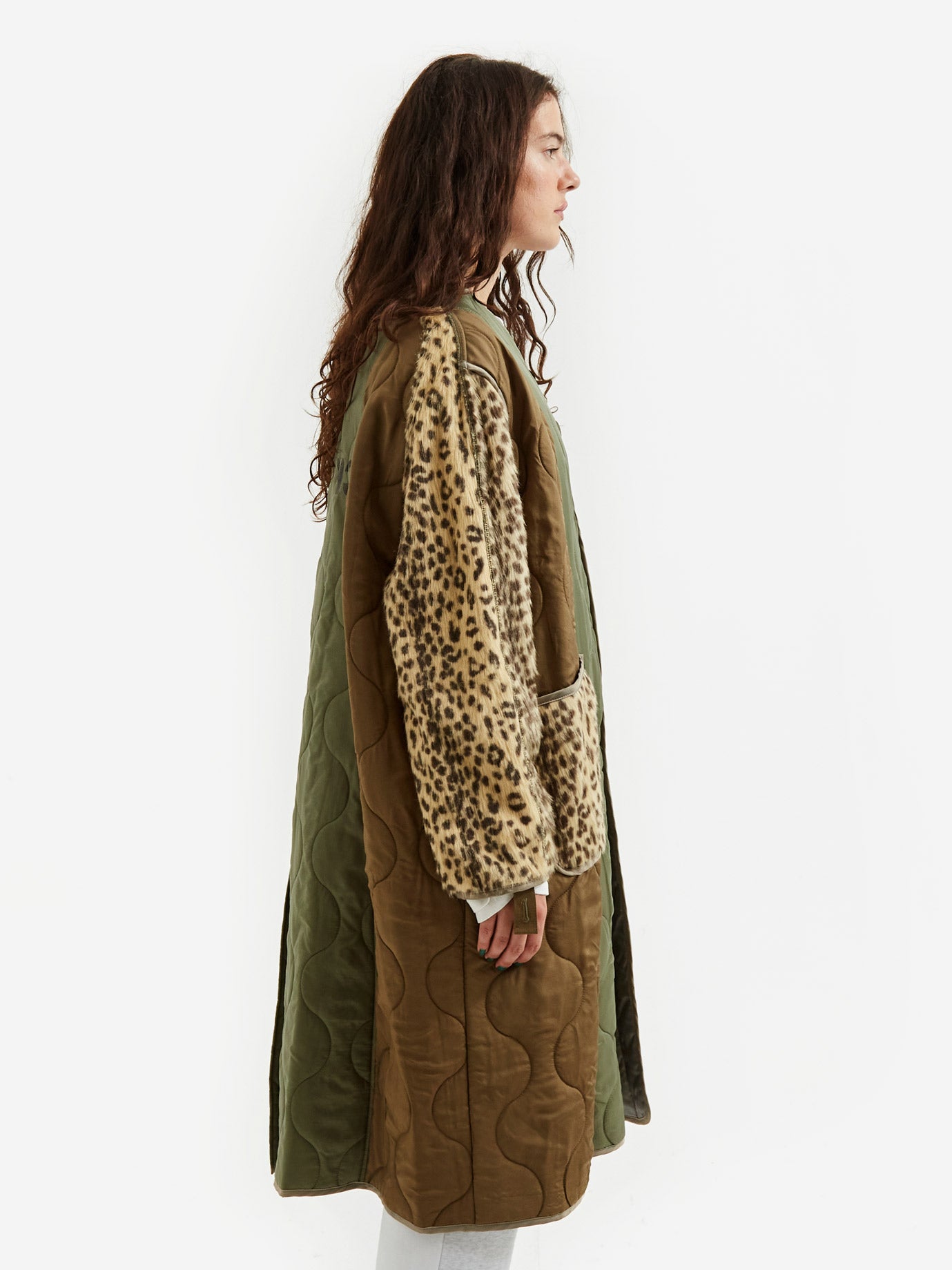 Stand Alone Leopard Military Quilted Coat - Khaki – Goodhood