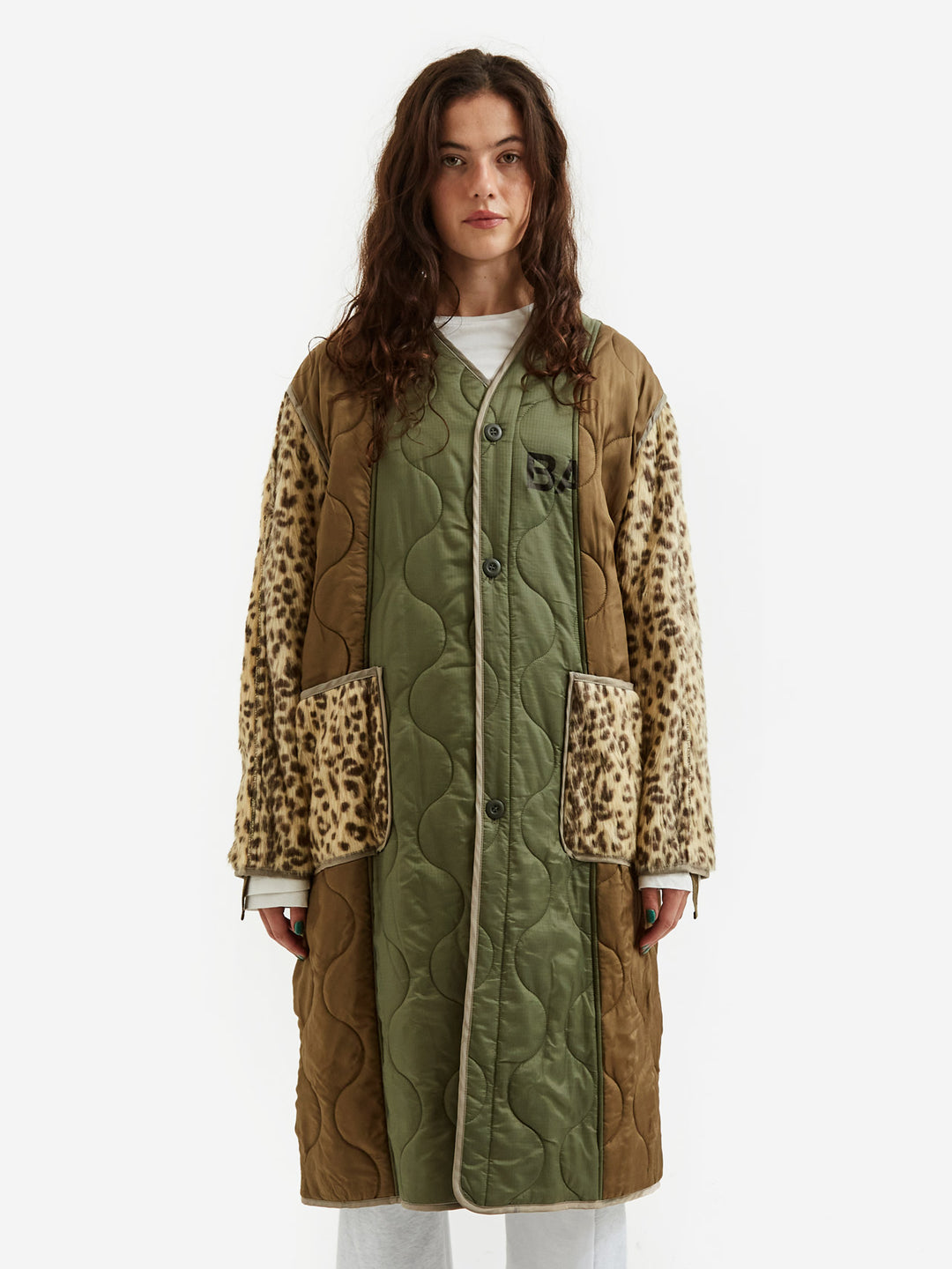 Stand Alone Leopard Military Quilted Coat - Khaki – Goodhood