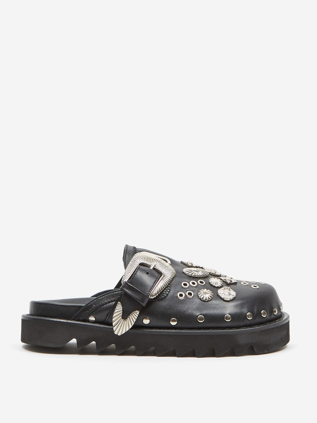 Toga Pulla Black Leather Mule - Black – Goodhood