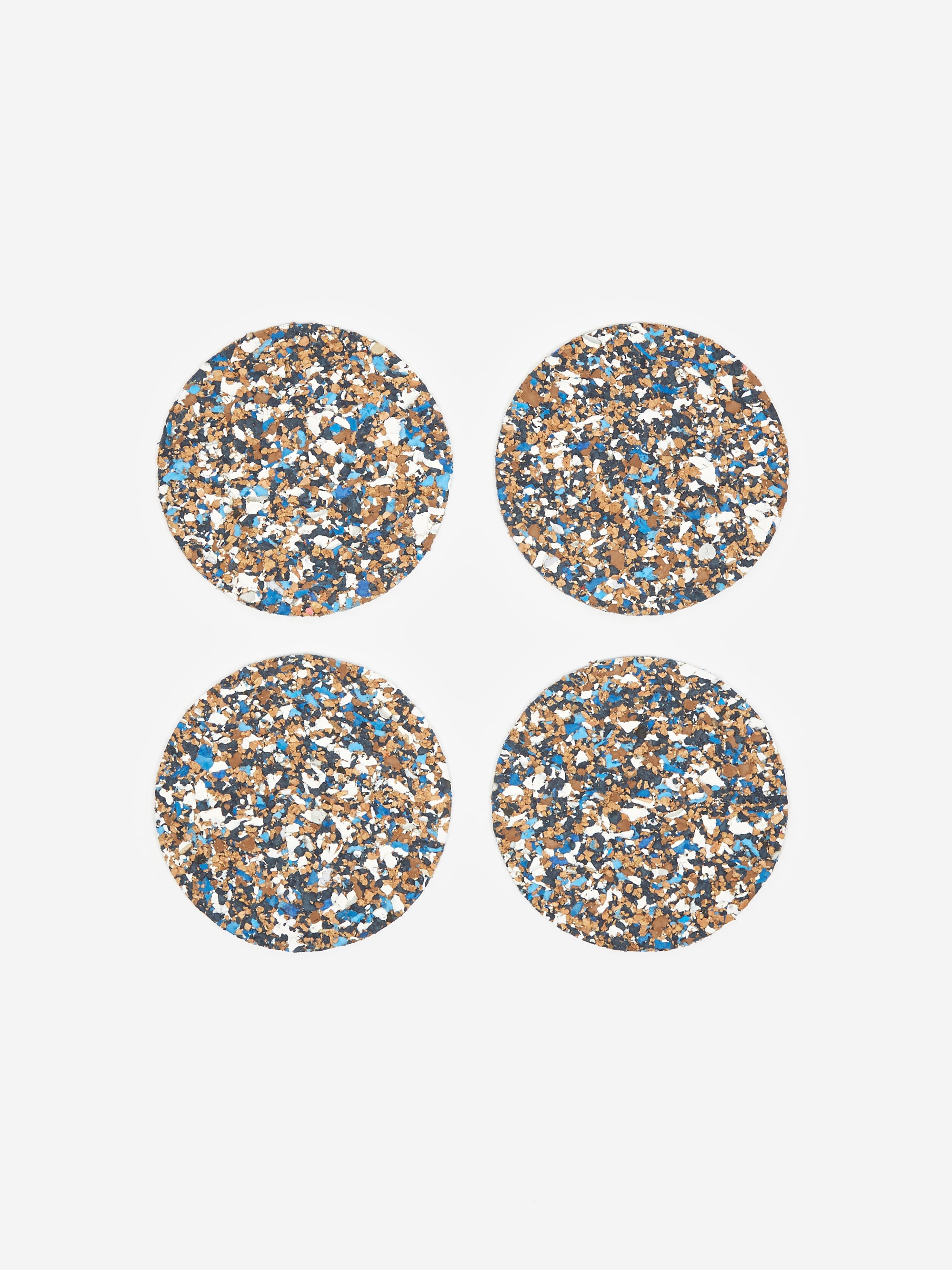 Yod and Co Speckled Cork Set of 4 Drink Coasters - Blue – Goodhood