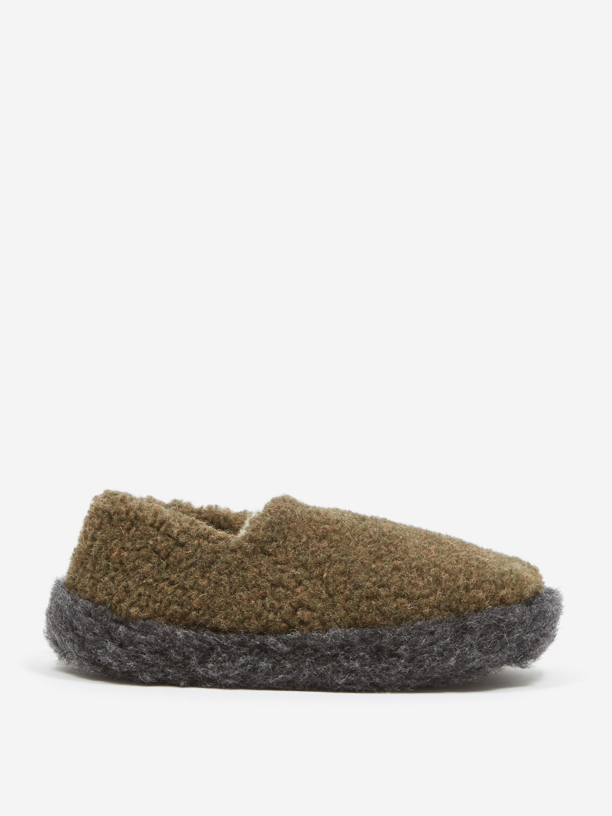 Yoko Wool x Goodhood Siberian Wool Slipper - Khaki Black
